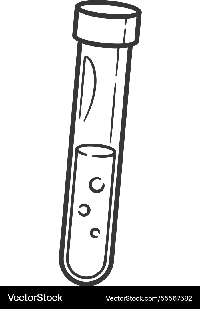 Medical laboratory test tube doodle Royalty Free Vector