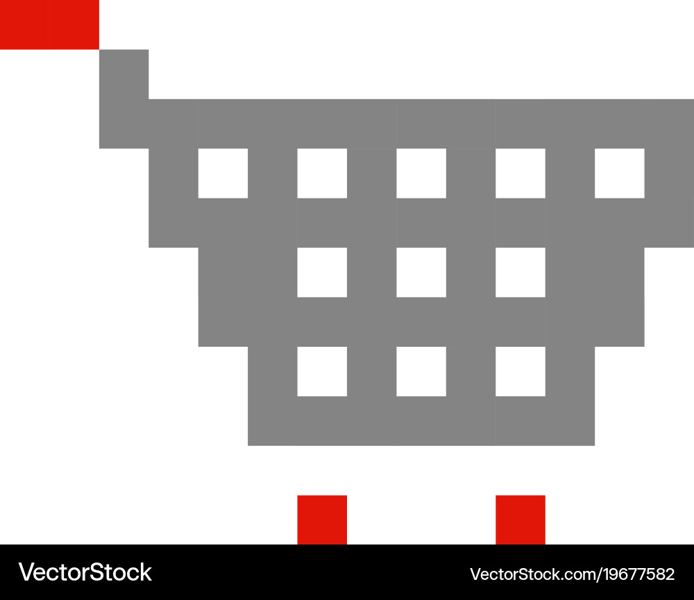 Pixel Art Shopping Cart Royalty Free Vector Image