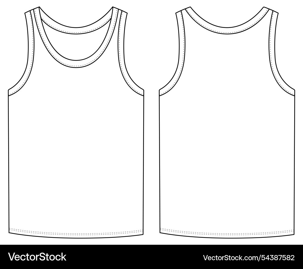 Sleeveless t shirt template d Royalty Free Vector Image