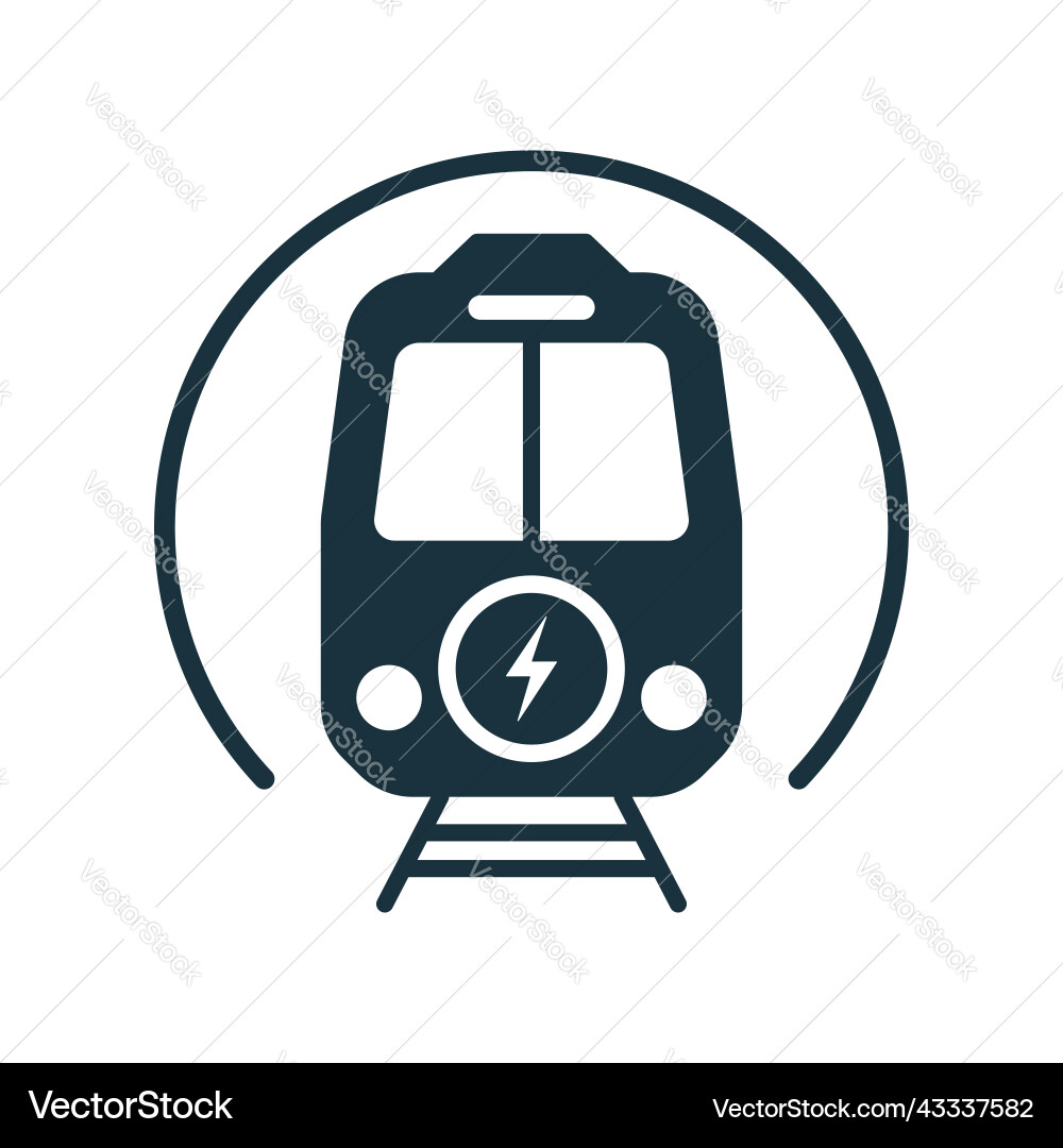 Subway train in front view metro station black Vector Image