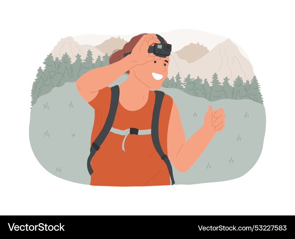 Action camera filming isolated cartoon Royalty Free Vector