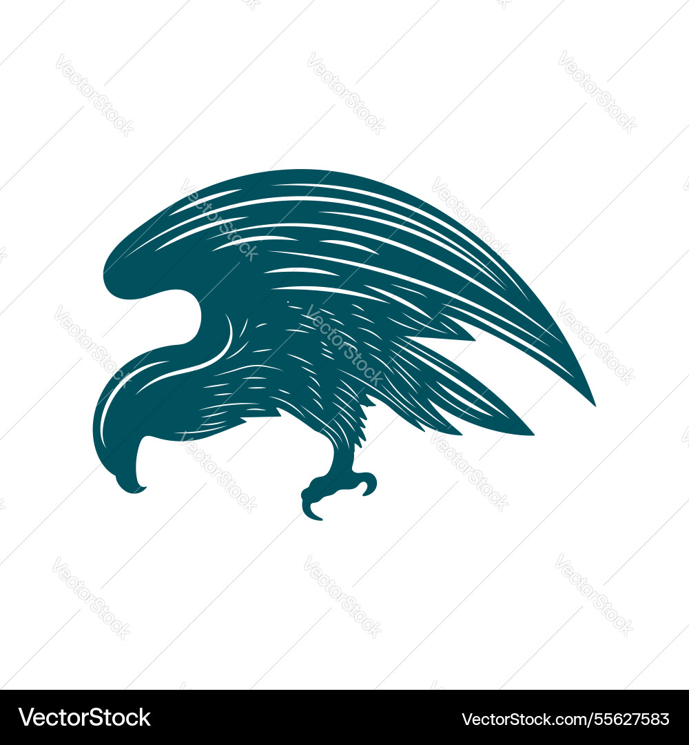 Eagle falcon hawk vow kite phoenix badge emblem Vector Image