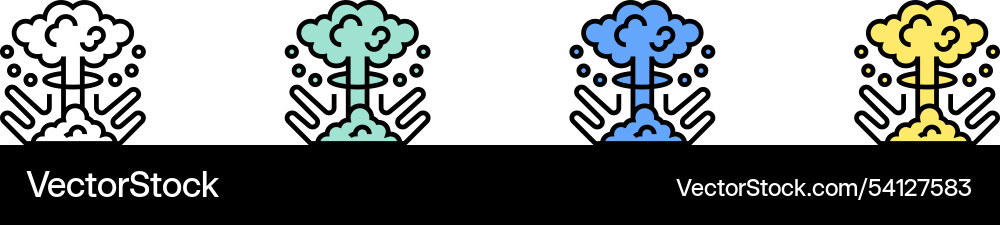 Explosive icon outline green blue and yellow Vector Image