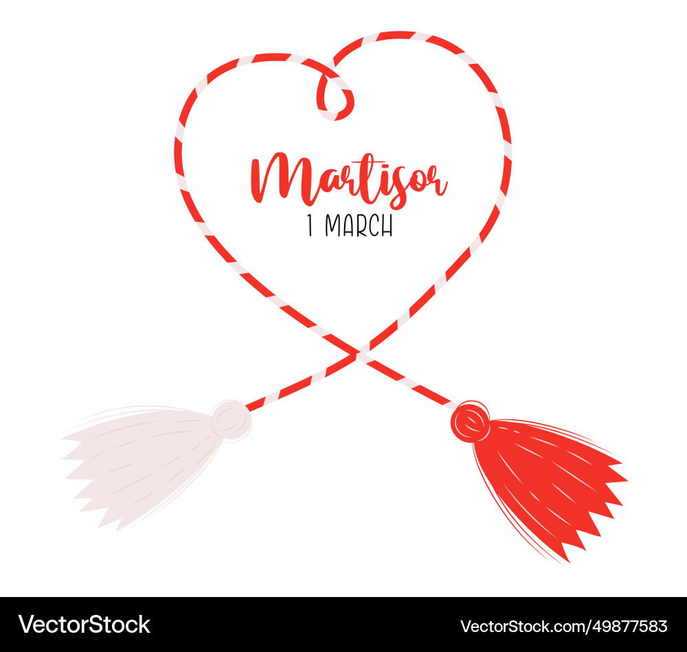 Martisor talisman traditional red and white Vector Image