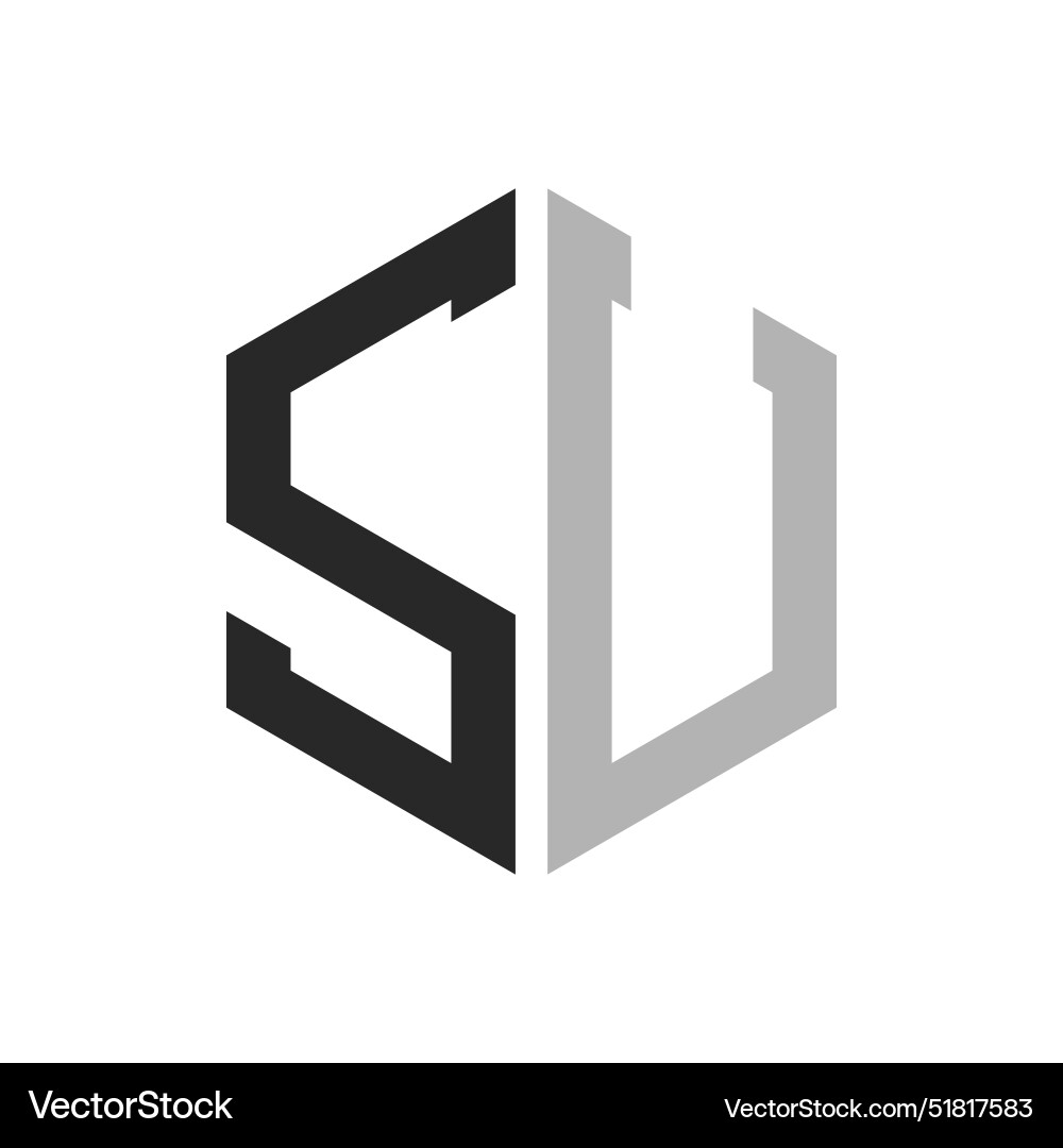 Modern unique hexagon letter su logo design Vector Image