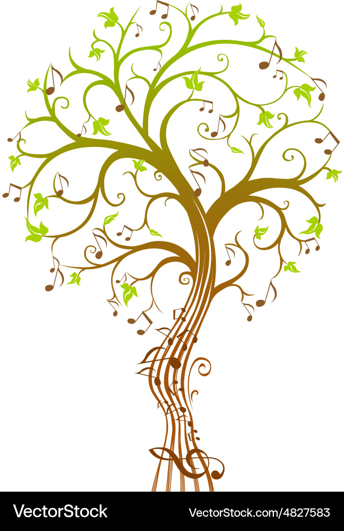 Music tree Royalty Free Vector Image - VectorStock