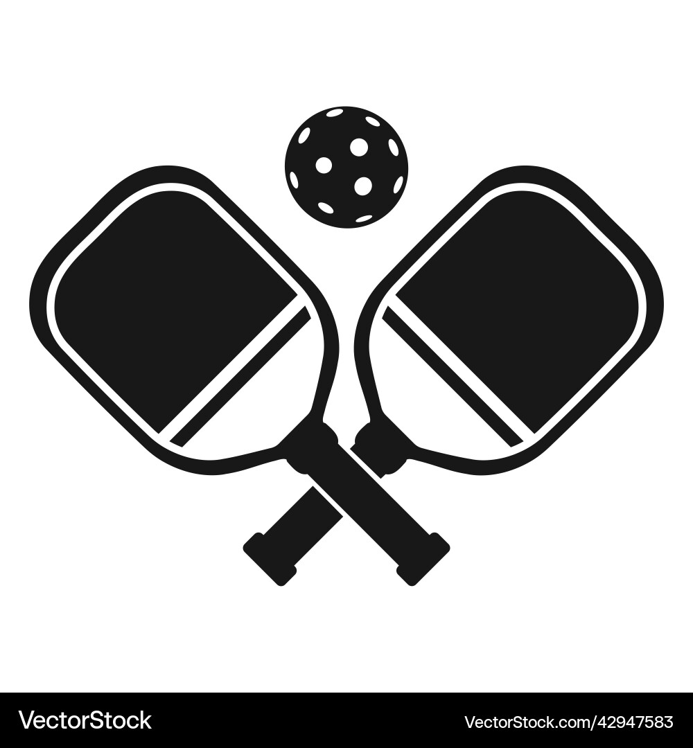 Paddles pickleball black high quality Royalty Free Vector