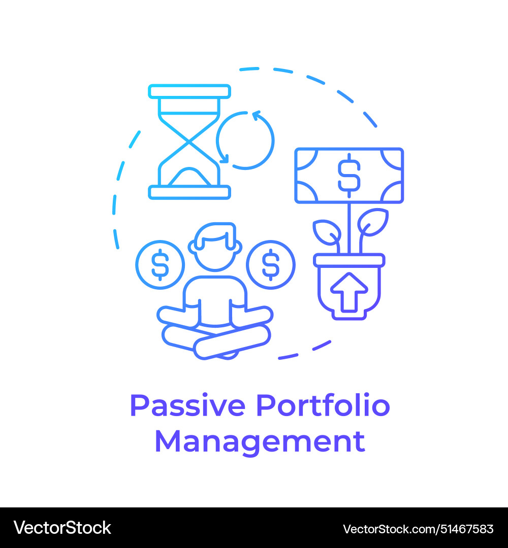 Passive portfolio management blue gradient Vector Image