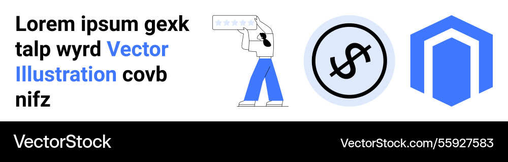 Person holding barcode scanner with dollar icon Vector Image