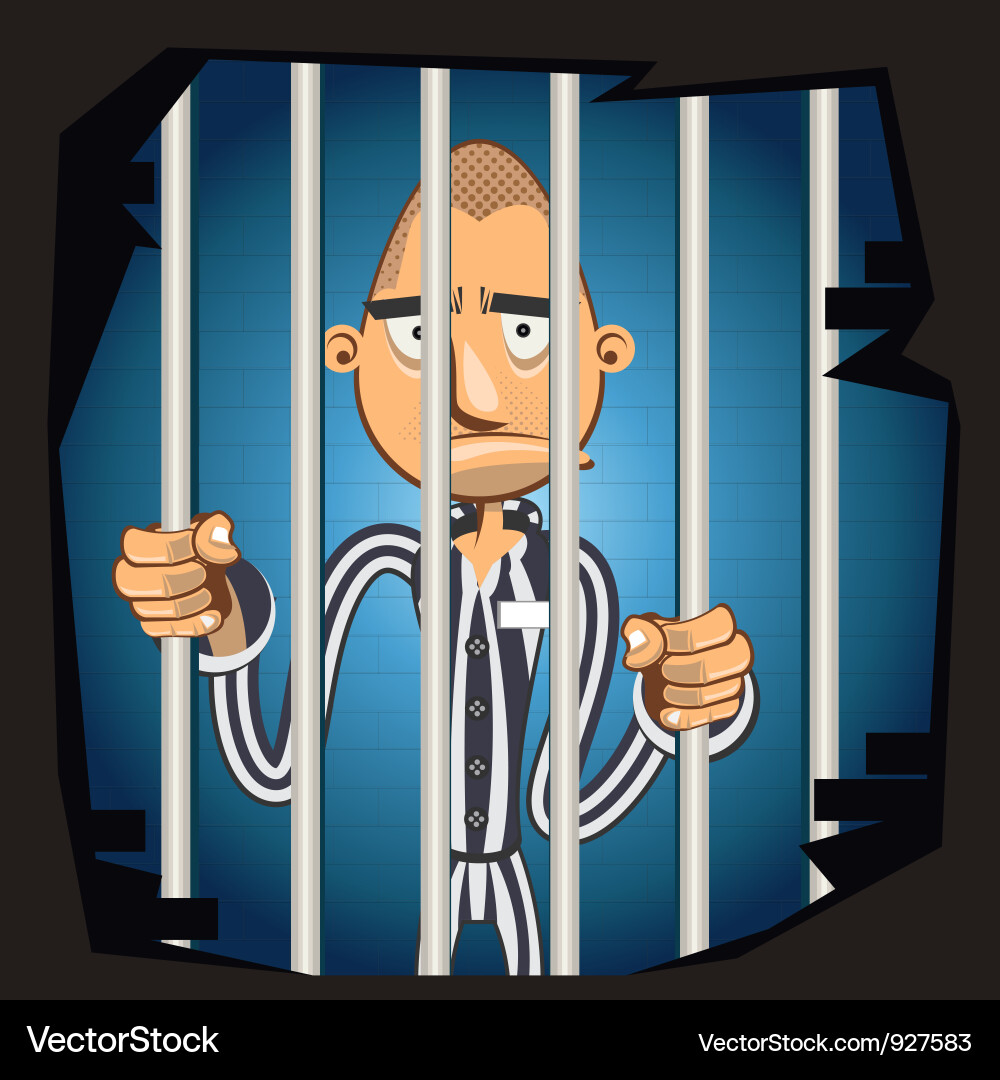 Prisoner in jail Royalty Free Vector Image - VectorStock