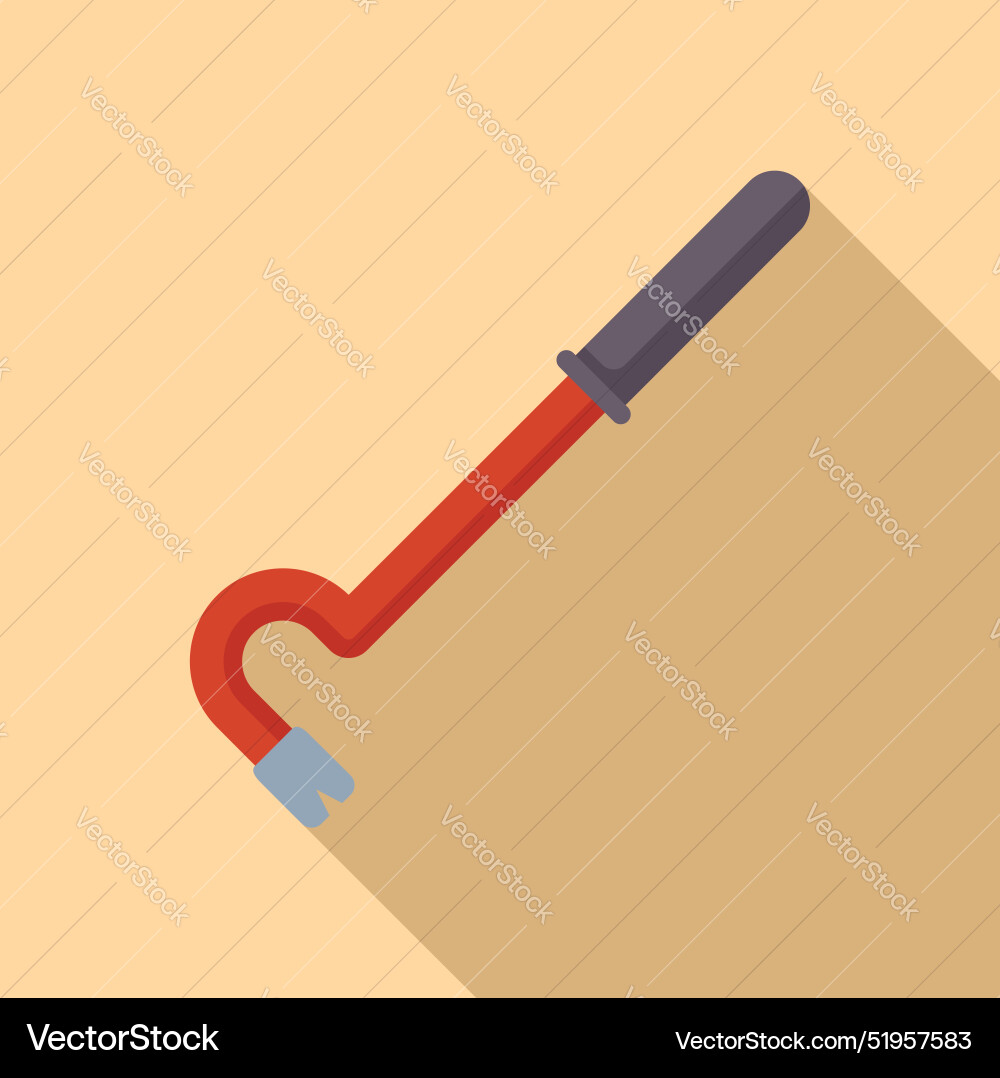 Red crowbar lying on a beige background Royalty Free Vector