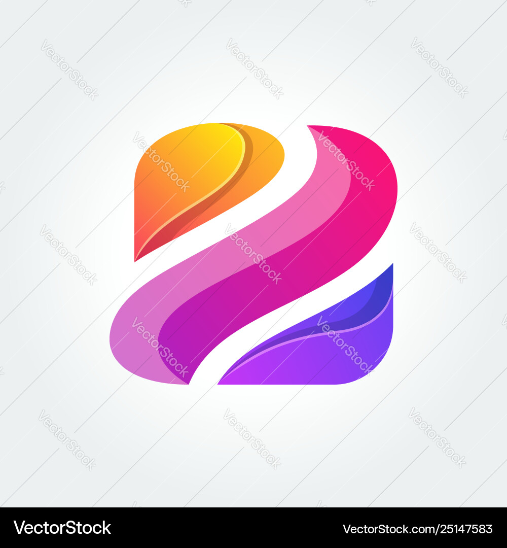 Z icon logo with colorful concept Royalty Free Vector Image