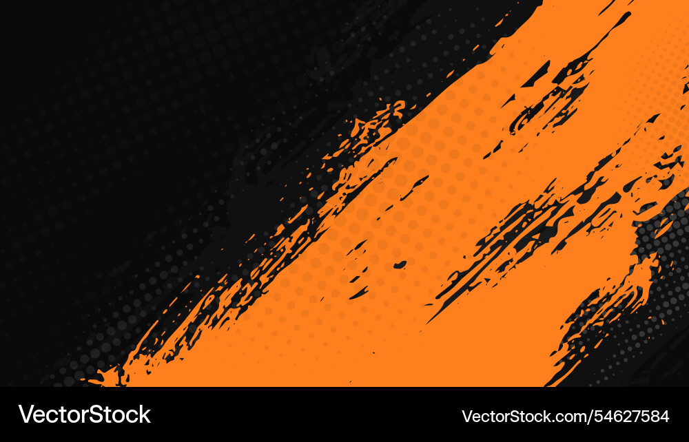 Abstract orange color grunge paint splash Vector Image