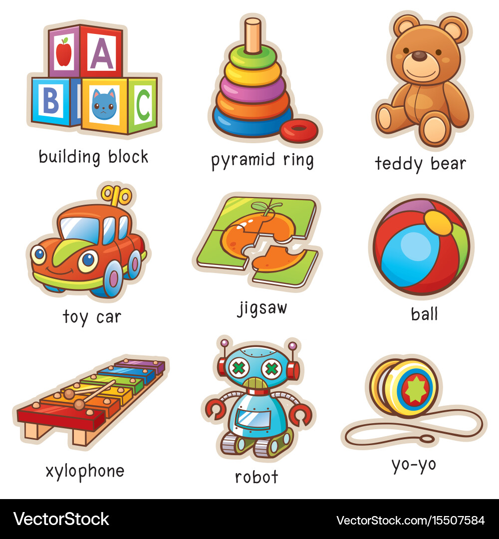 Cartoon Toy Collection Royalty Free Vector Image