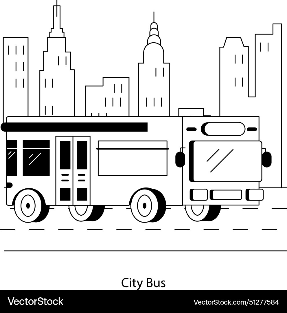 City bus Royalty Free Vector Image - VectorStock