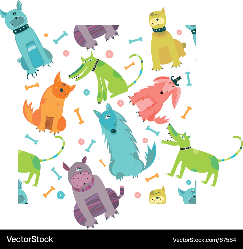 Cute Comic Dogs Royalty Free Vector Image - VectorStock