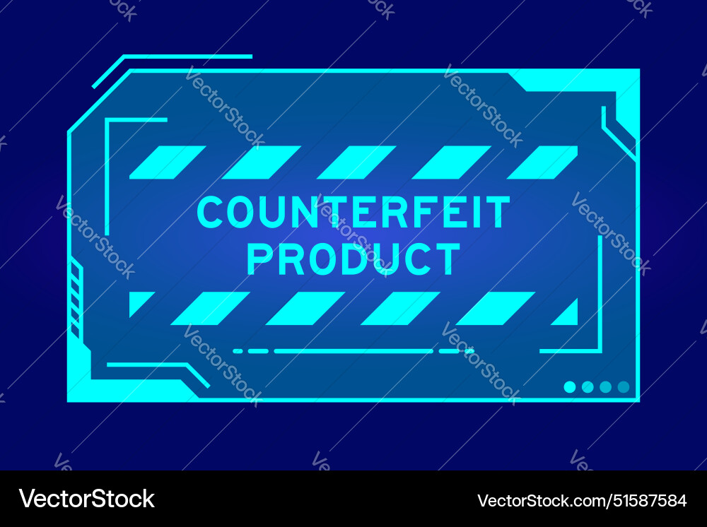 Futuristic hud banner that have word counterfeit Vector Image