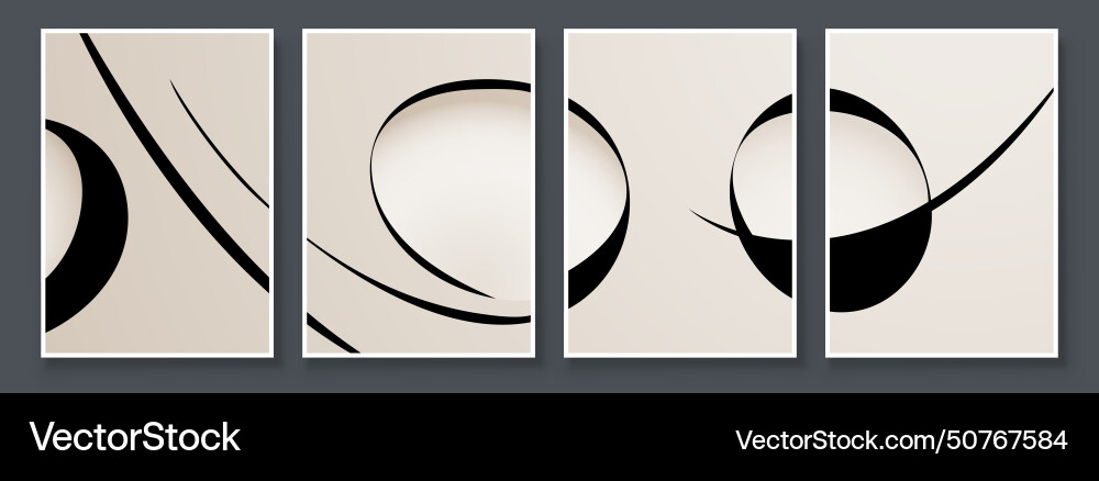 Modern neutral abstract printable wall art set Vector Image