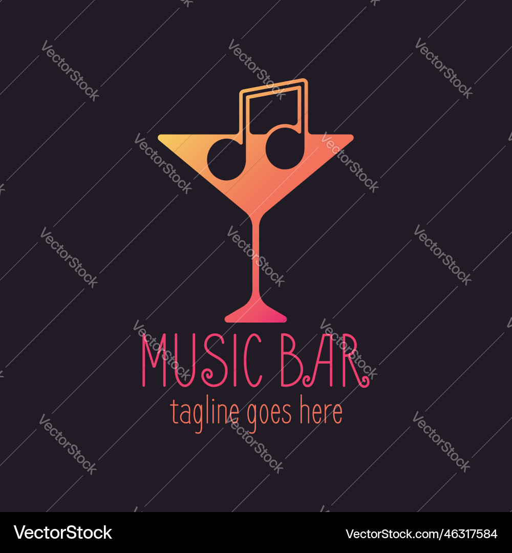 Music bar logo template store emblem Royalty Free Vector