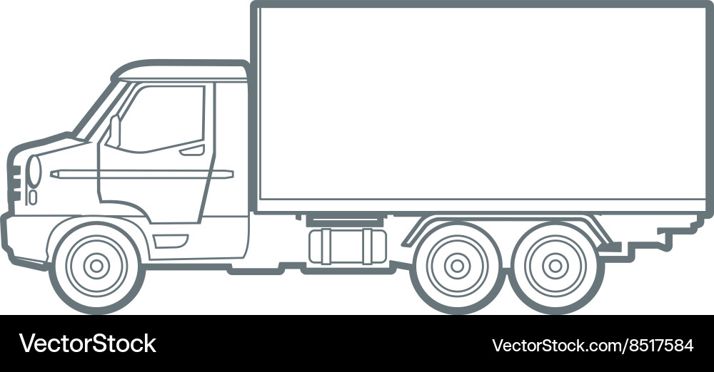 Outline truck Royalty Free Vector Image - VectorStock