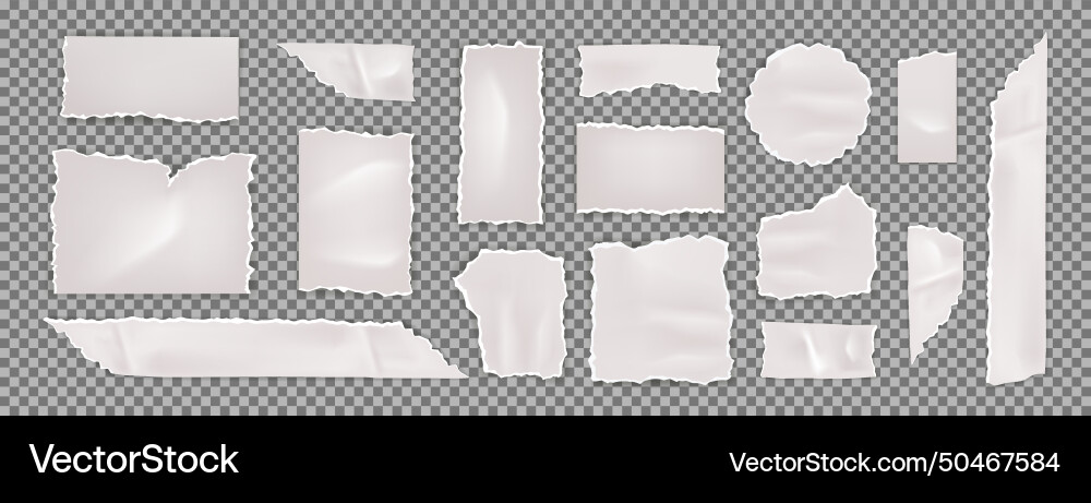Paper rip tear frame edge newspaper page strip Vector Image