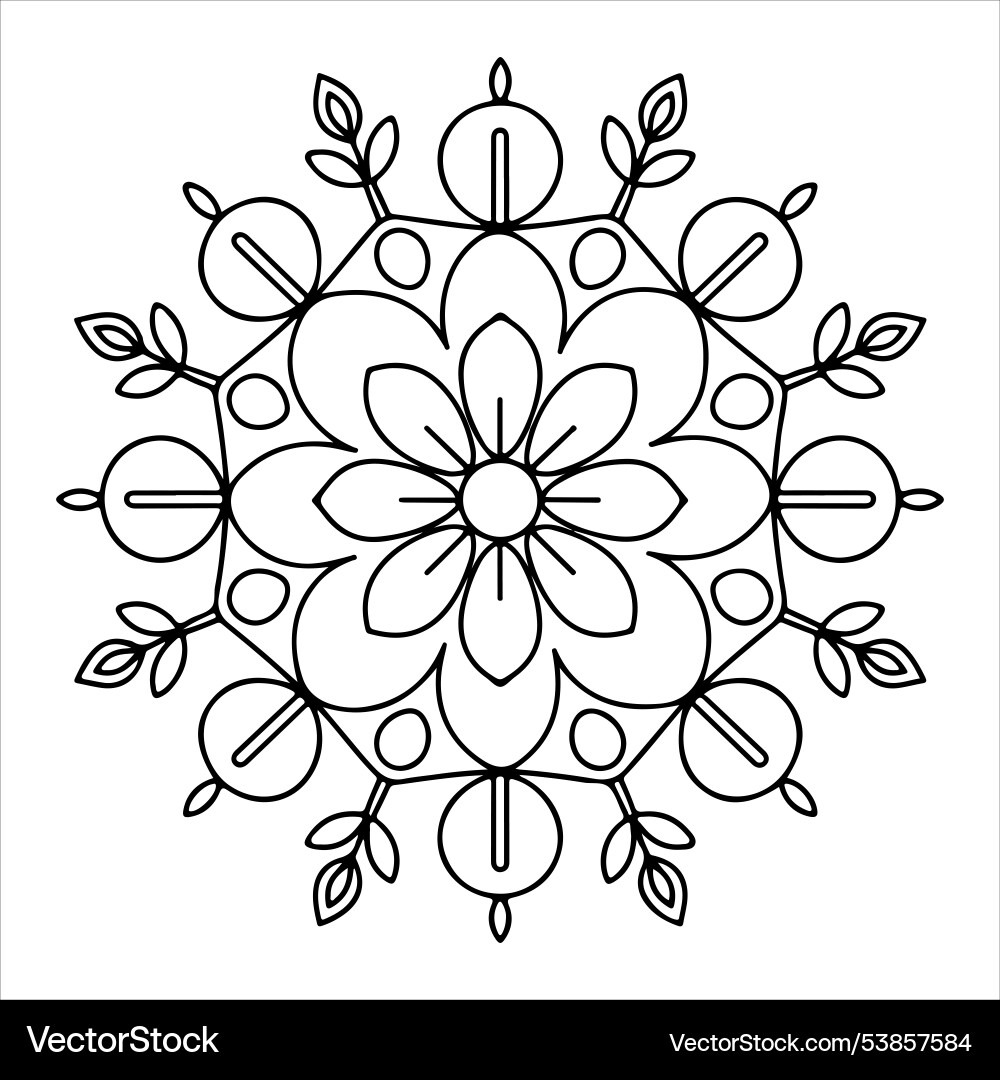 Simple mandala pattern stunning hand-drawn dector Vector Image