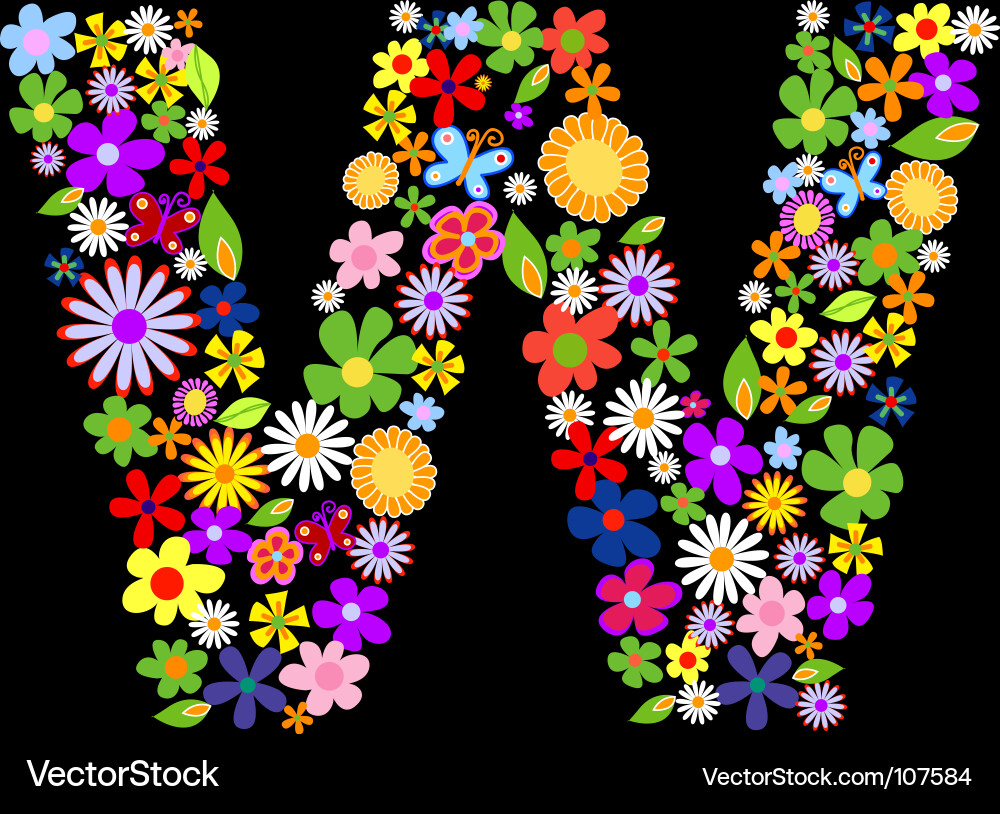 W Royalty Free Vector Image - VectorStock