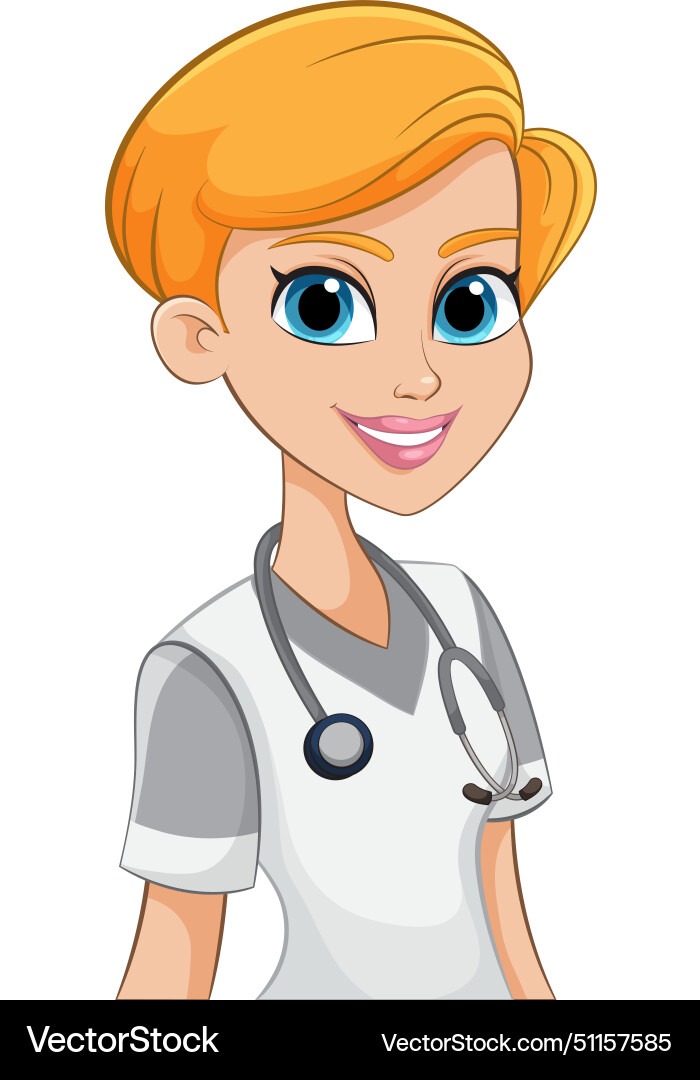 A smiling female nurse Royalty Free Vector Image