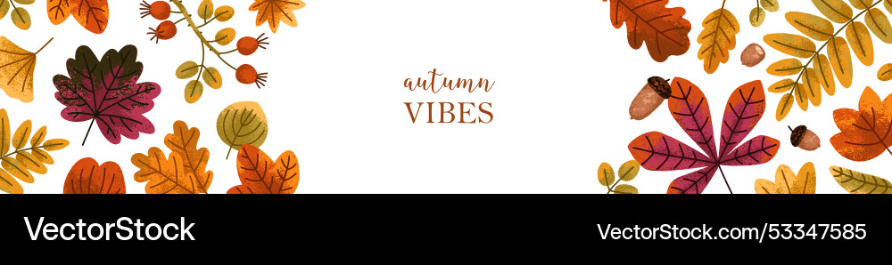 Autumn long web banner design fall panoramic Vector Image