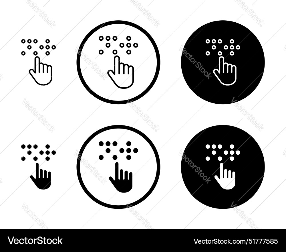 Braille icon set blind people alphabet touch sign Vector Image