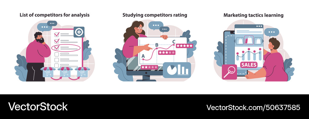Competitive analysis series Royalty Free Vector Image