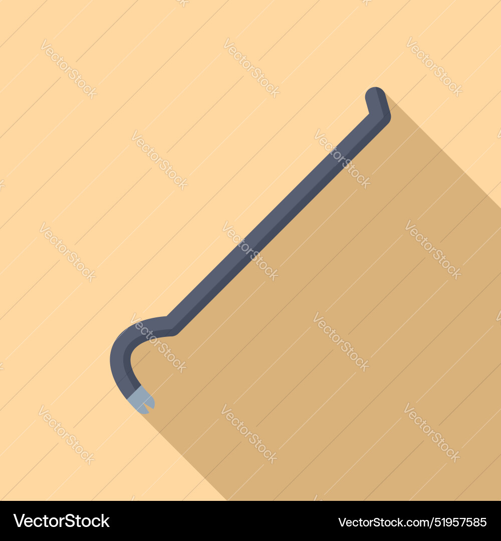 Crowbar tool casting long shadow Royalty Free Vector Image