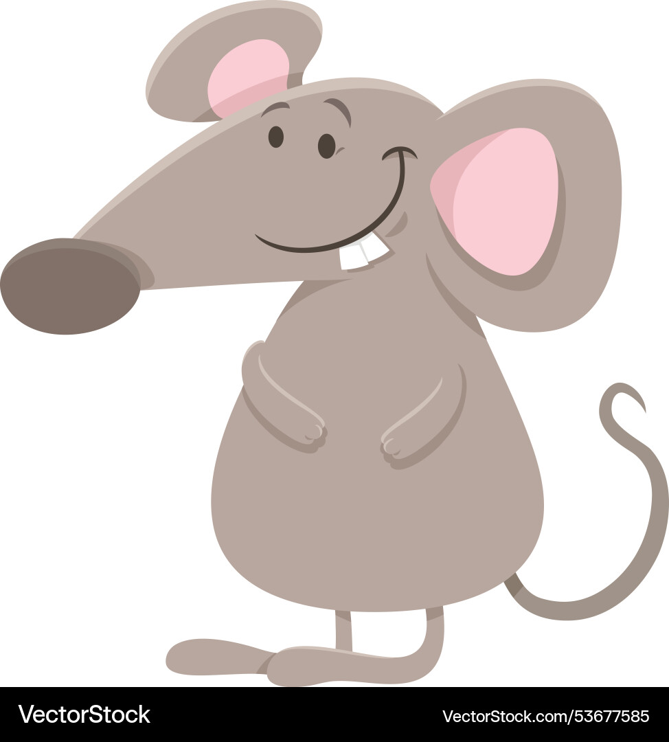 Cute cartoon mouse animal character Royalty Free Vector