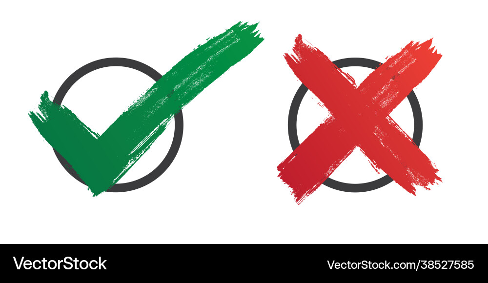 Dirty Check Mark Symbol Royalty Free Vector Image