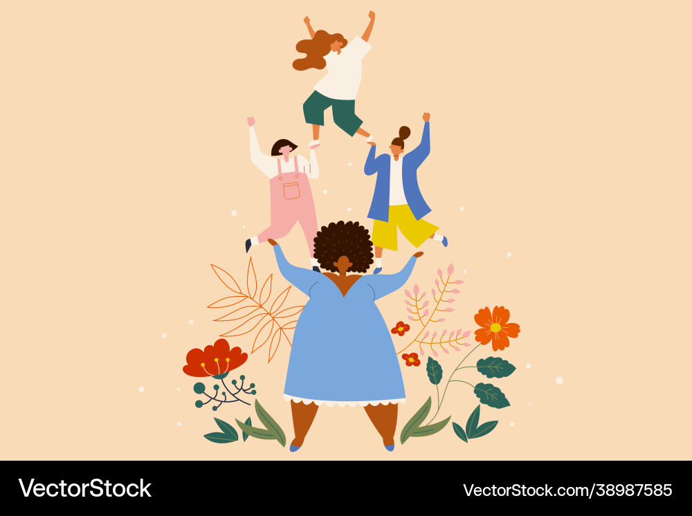 Female networking and support group Royalty Free Vector