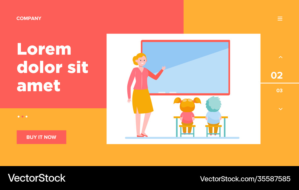 Female teacher explaining lesson for kids Vector Image