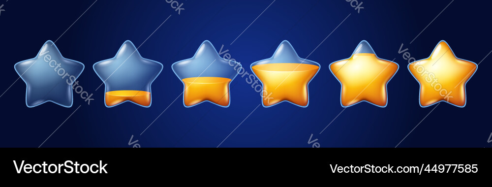 Gold Star Progress Icons Royalty Free Vector Image