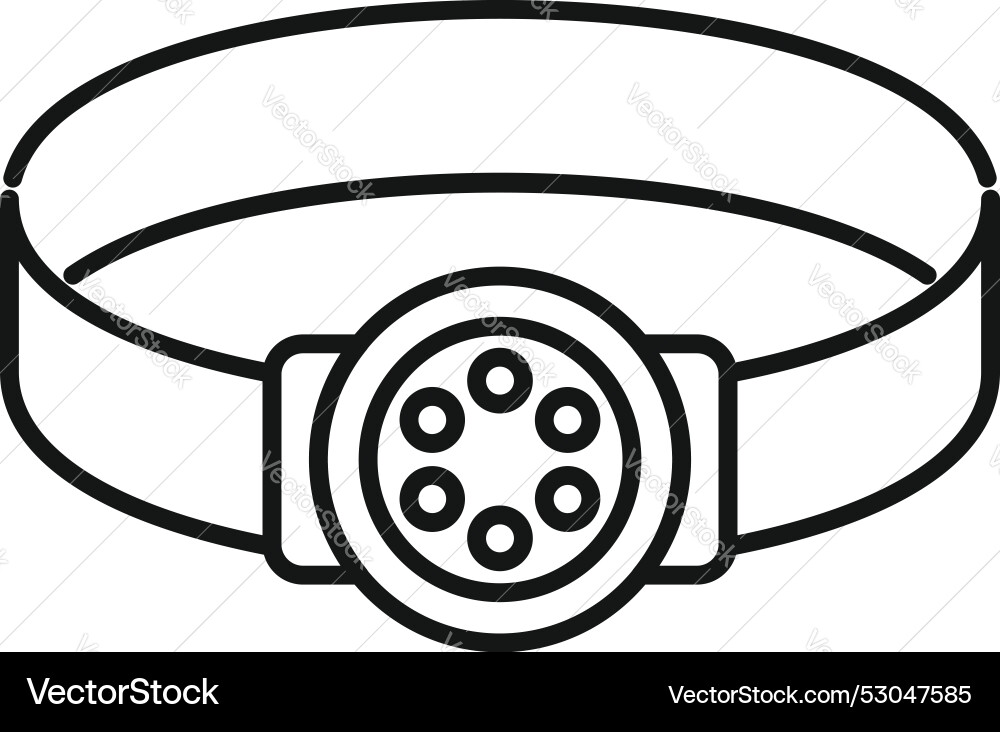 Headlamp with elastic headband for hands free Vector Image