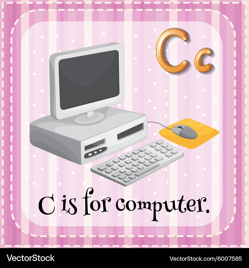 Letter c is for computer Royalty Free Vector Image