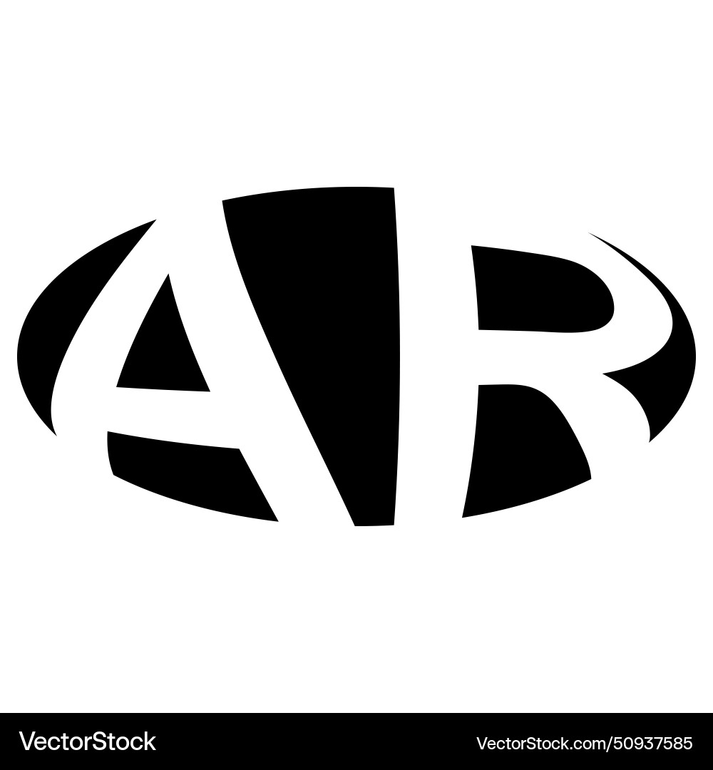 Oval logo double letter a r two letters ar ra Vector Image