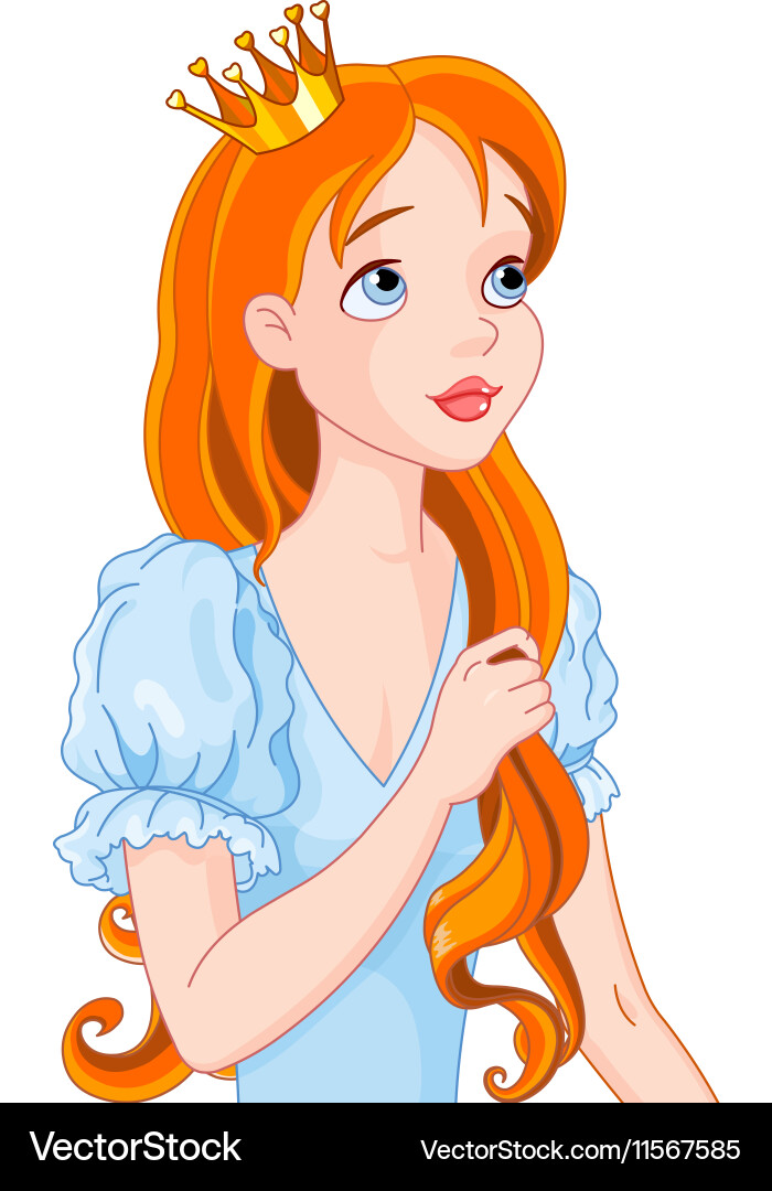 Red haired princess Royalty Free Vector Image - VectorStock