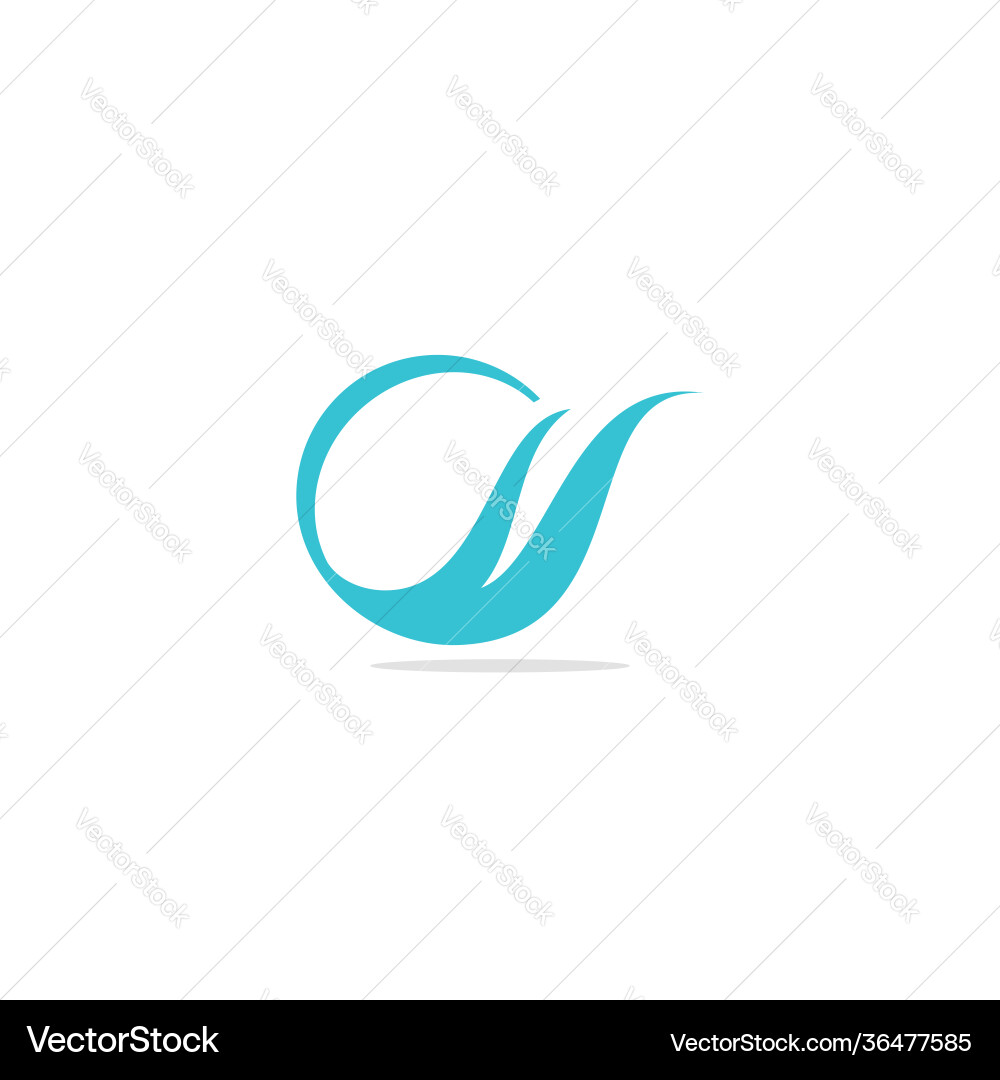 Round wave water logo Royalty Free Vector Image