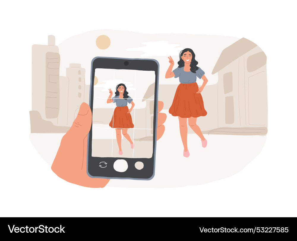 Smartphone photography isolated cartoon Royalty Free Vector