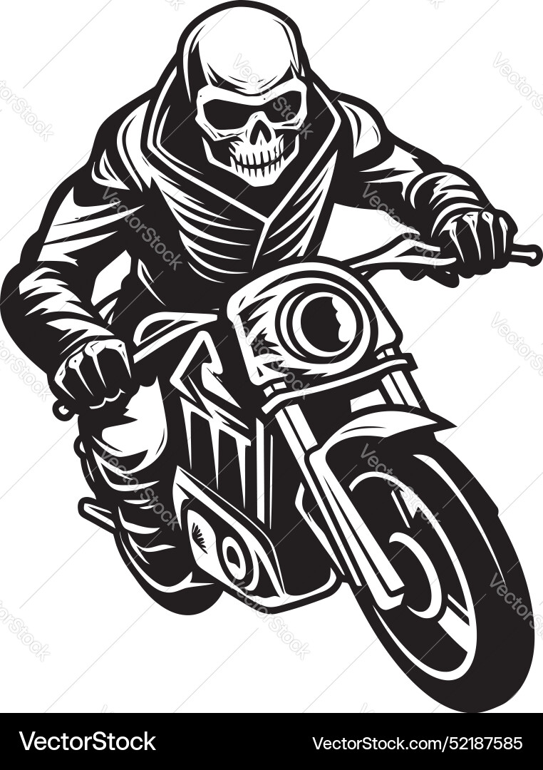 Spirit sprinter skeleton riding motorcycle black Vector Image
