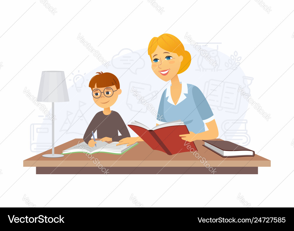 Tutor - modern cartoon people characters Vector Image