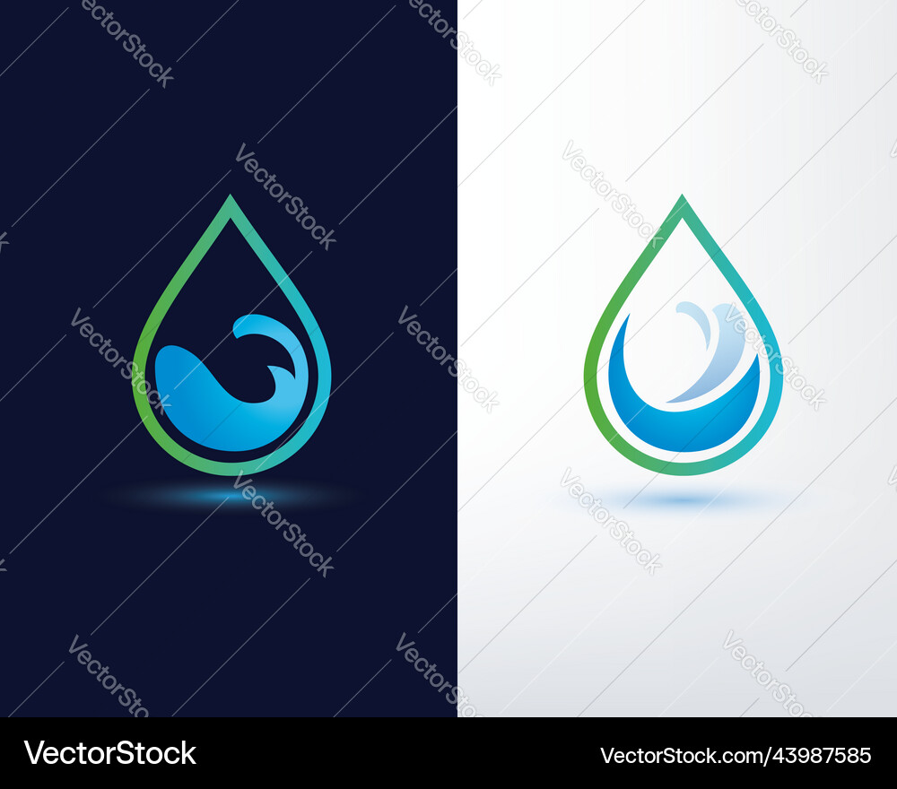 Water drop stylized symbol logo template Vector Image