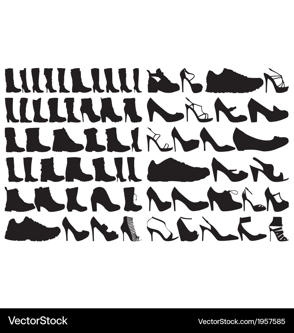 Women's Shoe Silhouettes Royalty Free Vector Image