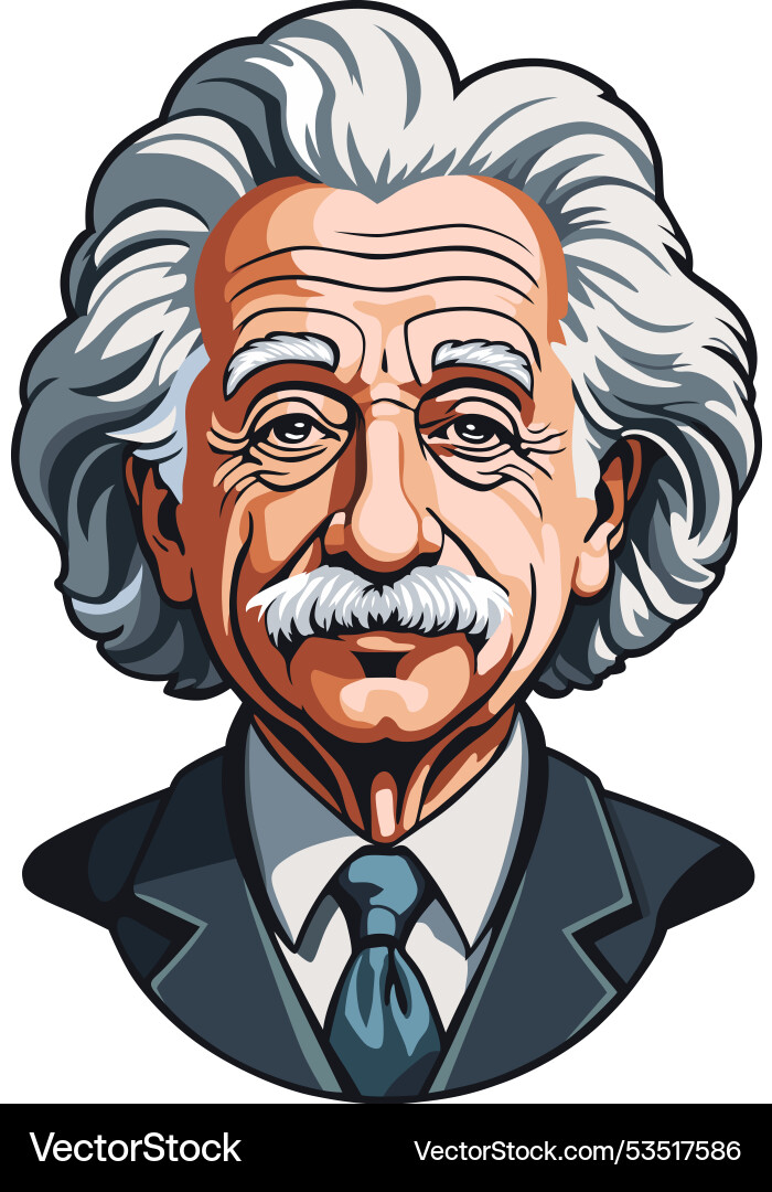 Albert einstein cartoon Royalty Free Vector Image