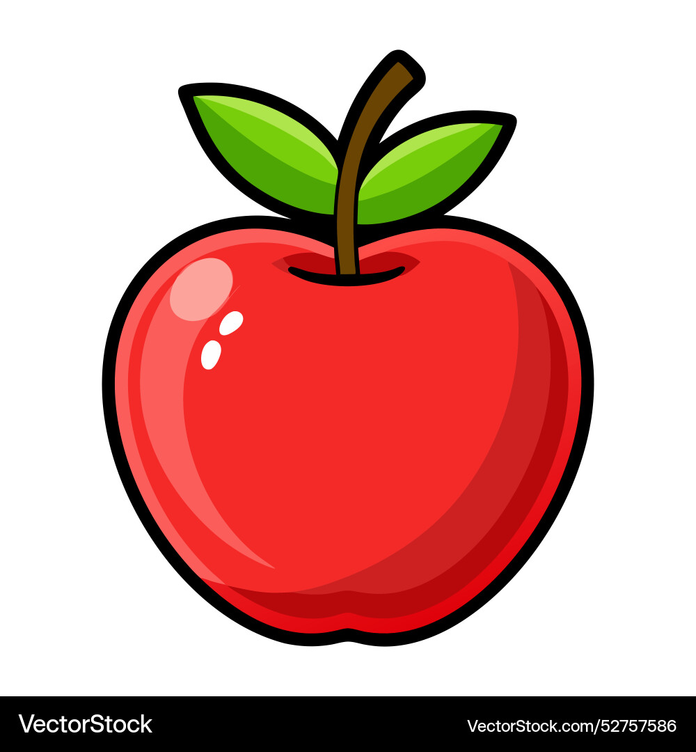Apple fruit cartoon Royalty Free Vector Image - VectorStock