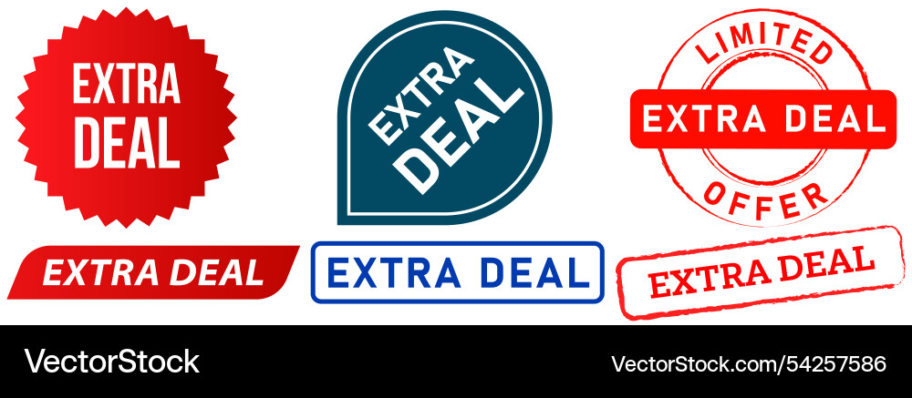 Extra deal stamp limited odder promotion discount Vector Image